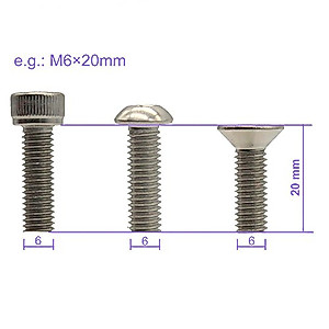 M4 x 60mm Flat/Countersunk Head Socket Screws,20 Pcs,Stainless Steel,Full Thread,Right Hand,Metric