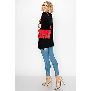 Solene Women's Envelop Clutch Crossbody Bag With Tassels Accent (WU075-Mustard)