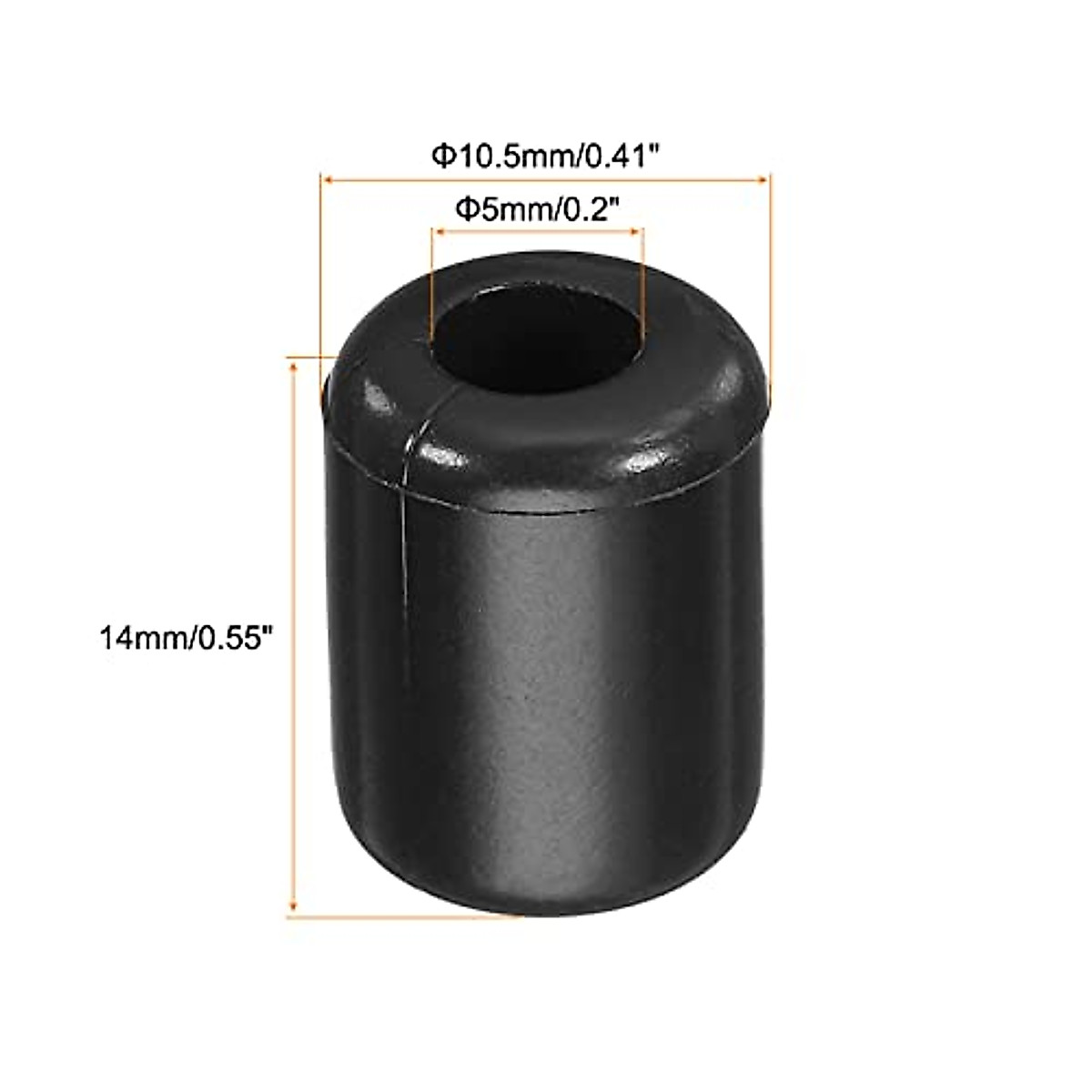 MECCANIXITY Kitchen Sink Rack Feet 5mm ID x 10.5mm OD PVC Sink Replacement Feet for Protective Sink Grid, Black Pack of 40