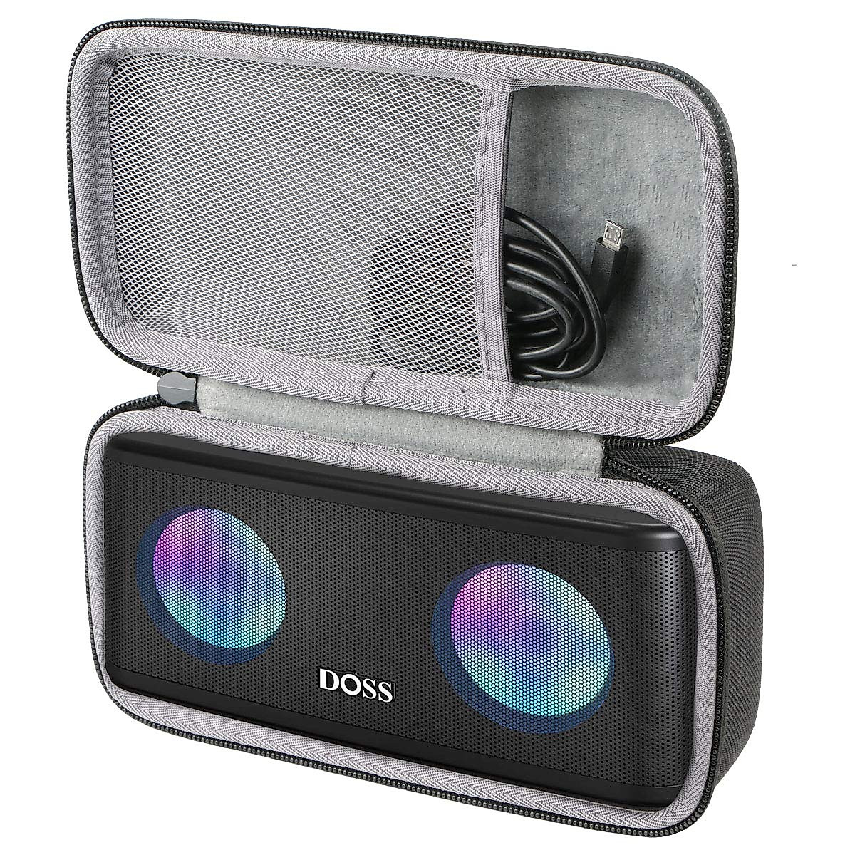 co2CREA Hard Travel Case Replacement for DOSS SoundBox Plus Portable Wireless Bluetooth Speaker (Black Case)