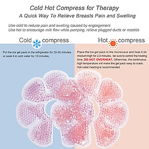 Breast Therapy Packs, Breast Ice Pack, Breast Pads for Breastfeeding, Hot and Cold Soothing Breast Gel Pad for Nursing Moms(2 Pack)