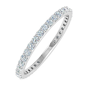 1/2 Carat Diamond Eternity Wedding Band in 10K White Gold (Ring Size 6)