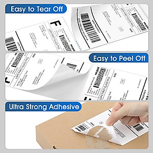 MaxGear 4" x 6" Direct Thermal Labels, 500 Fanfold Labels, for Shipping & Mailing, Perforated White, Commercial Grade with Permanent Adhesive, Compatible with Most Thermal Printers,1 Stack