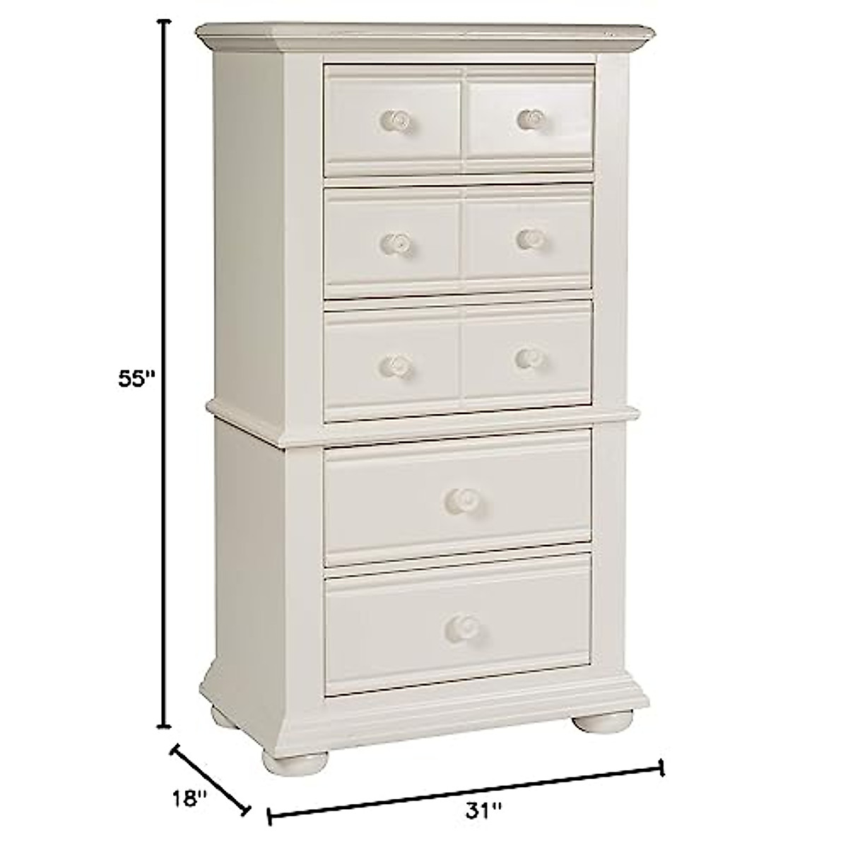 Liberty Furniture Industries Summer House I Lingerie Chest, 31" x 18" x 55", Oyster White