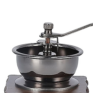 MOUMOUTEN Manual Coffee Grinder, Portable Adjustable Hand Pull Out Coffee Bean Bean Grinder Burr Mill, Retro Style Wooden Desk Decoration