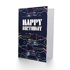 Wee Blue Coo Happy Birthday Guitars Sealed Greeting Card Plus Envelope Blank inside