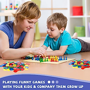 Skylety 400 Pieces Plastic Poker Chips 4 Colors 1 Inch Small Learning Counters Blank Chips Card for Game Play Counting Learning Math Reward(Red, Blue, Green, Yellow)