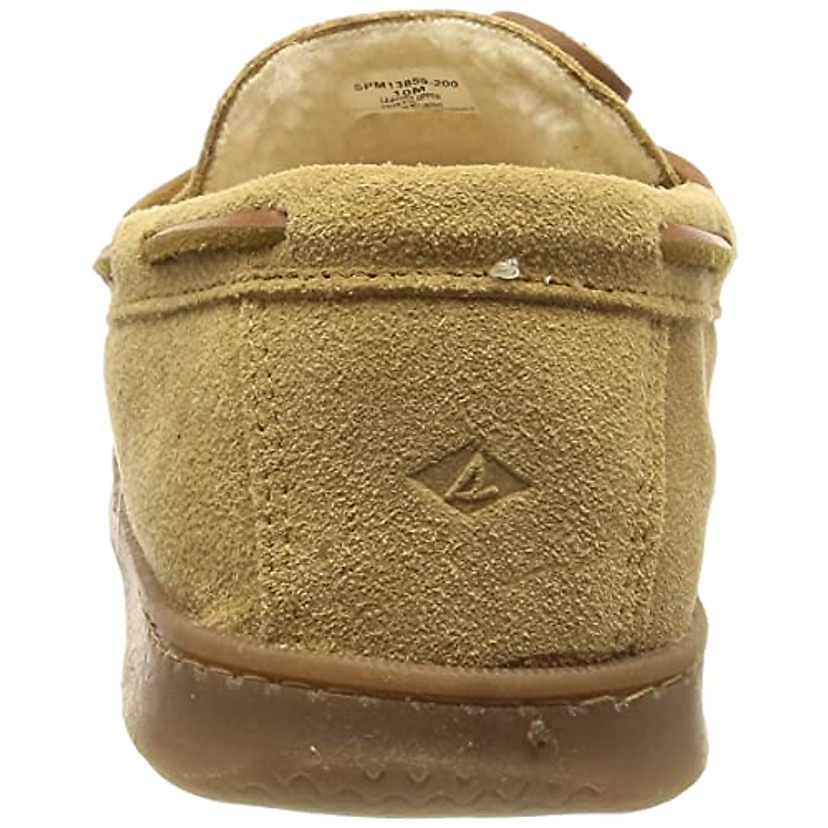 Sperry Men's Trapper Moccasin Slippers with Rawhide Leather Lacing, Lightweight Hardsole Moccasin Slippers for Men, Tan, 9 M