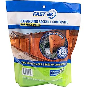 Fast 2K Fence Post Mix and Concrete Alternative and Replacement for Fence Post and Mail Post Installs. 32.8 oz Bag of Expanding Composite Footing Compound