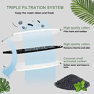 16/32 Pcs Cat Water Fountain Filters, Compatible with Stainless Steel Pet Fountain 8 Filters with 8 Sponges Replacement Filters for Cat Fountain (8 Carbon Filters& 8Sponge Filters)