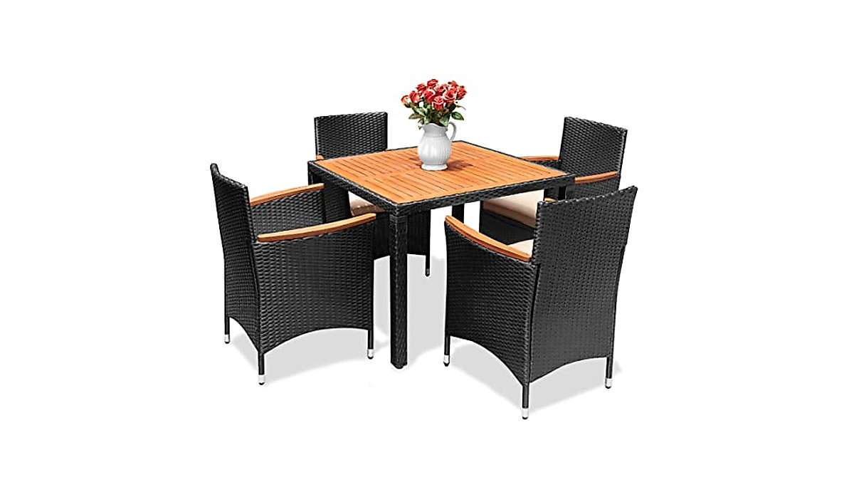Flamaker 5 Piece Patio Dining Set - Durable Outdoor Garden Furniture