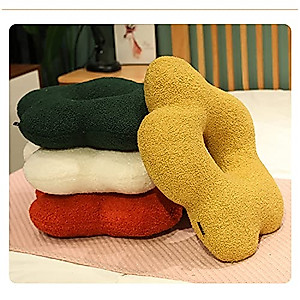 conrtems Nordic Style. Flower-Shaped and Ball Throw Pillows. Sofa Plush Cushions. (45cm (17.71inch), White Flower)