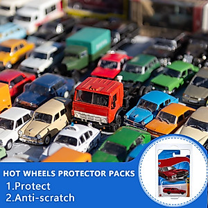 Tatuo 12 Pieces Protector Case Compatible with Hot Wheels Protector Packs for Display Storage, 6.5" x 4.25"