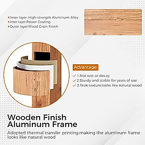 EROMMY 15' x 15' Hardtop Gazebo, Outdoor Wood Looking Aluminum Octagon Wood Grain Gazebos with Galvanized Steel Roof for Patio, Backyard, Deck and Lawns