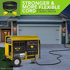 Leisure Cords 3-Prong 15 Feet 30 Amp Generator Cord, 10 Gauge Heavy Duty L5-30 Male Generator Power Cord Up to 3750W (15-Feet)