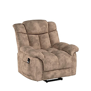 CANMOV Power Lift Recliner Chair for Elderly- Heavy Duty and Safety Motion Reclining Mechanism-Antiskid Fabric Sofa Living Room Chair with Overstuffed Design, Camel