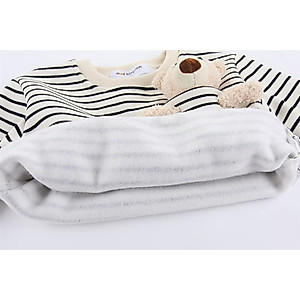 Mud Kingdom Toddler Boys Jogger Sets Fleece Lined Funny Cartoon Bear Stripe Beige 4T