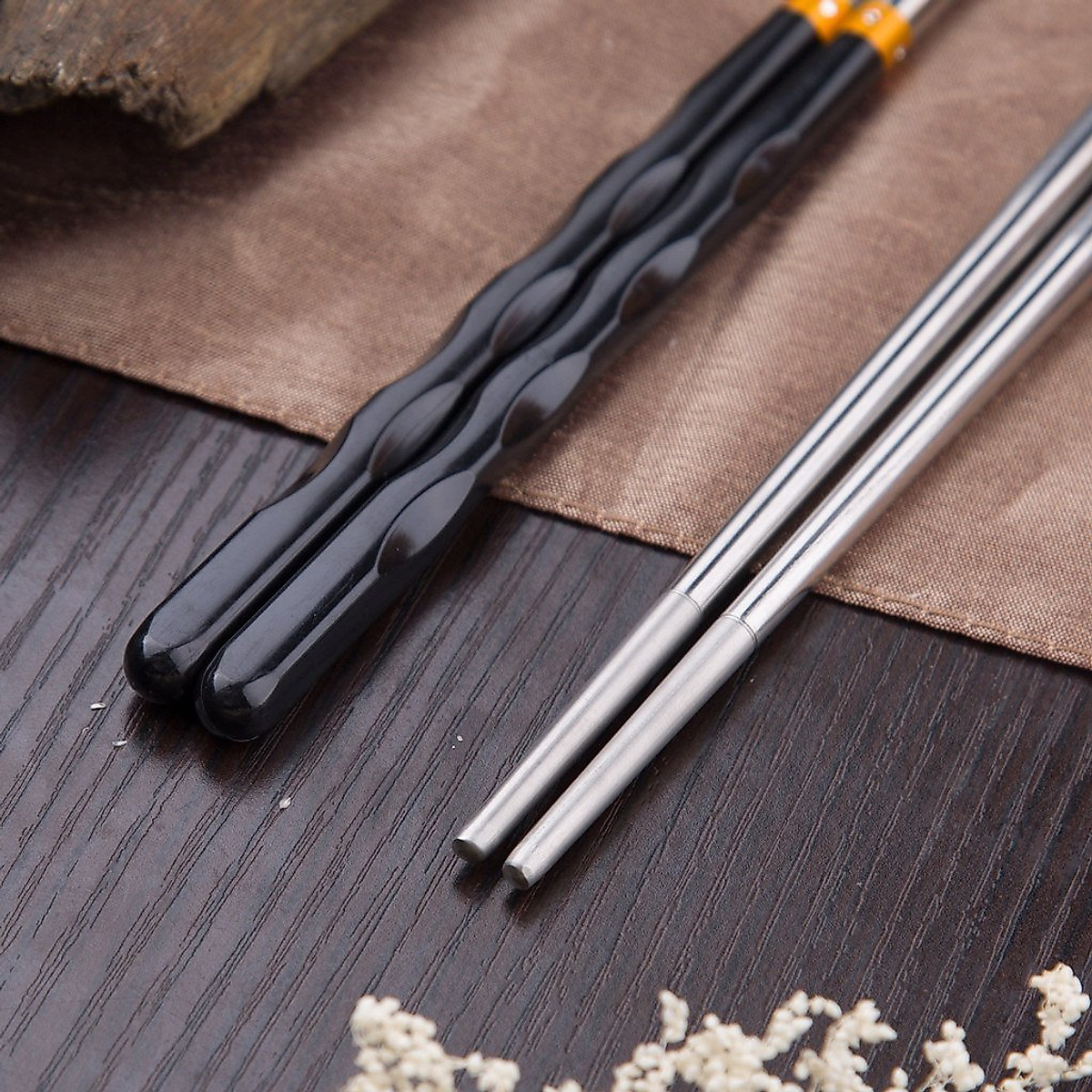 FAONIE 5 Pair Stainless Steel Chopsticks Gift Set Japanese Hotel Restaurant Chopsticks Set (Japan)