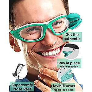 Onion Goggles Tear Free - Kitchen Grilling Glasses, Anti Fog, Anti Scratch, One Size Fit All Men & Women Eyes, Clear Chopping Goggles With Straps For Cooking, BBQ, Smoke, Onion Cutting Goggles (Green)