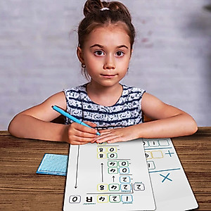 Set of Dry Erase Multiplication and Division Practice White Board, 8" x 12" 2-Digits Mathematics Board with a 4" x 2.5" Multiplication Chart Board for Kids Students, Classroom and Home.