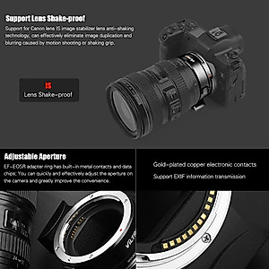 EF-EOS R Lens Adapter Auto-Focus Lens Converter Control Ring Compatible for Canon EF/EF-S Mount Lenses and Canon EOS RP R R5 R6 Cameras
