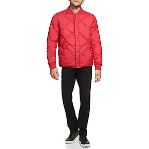 Calvin Klein Men's Reversible Diamond Quilted Jacket, Deep Red, Medium