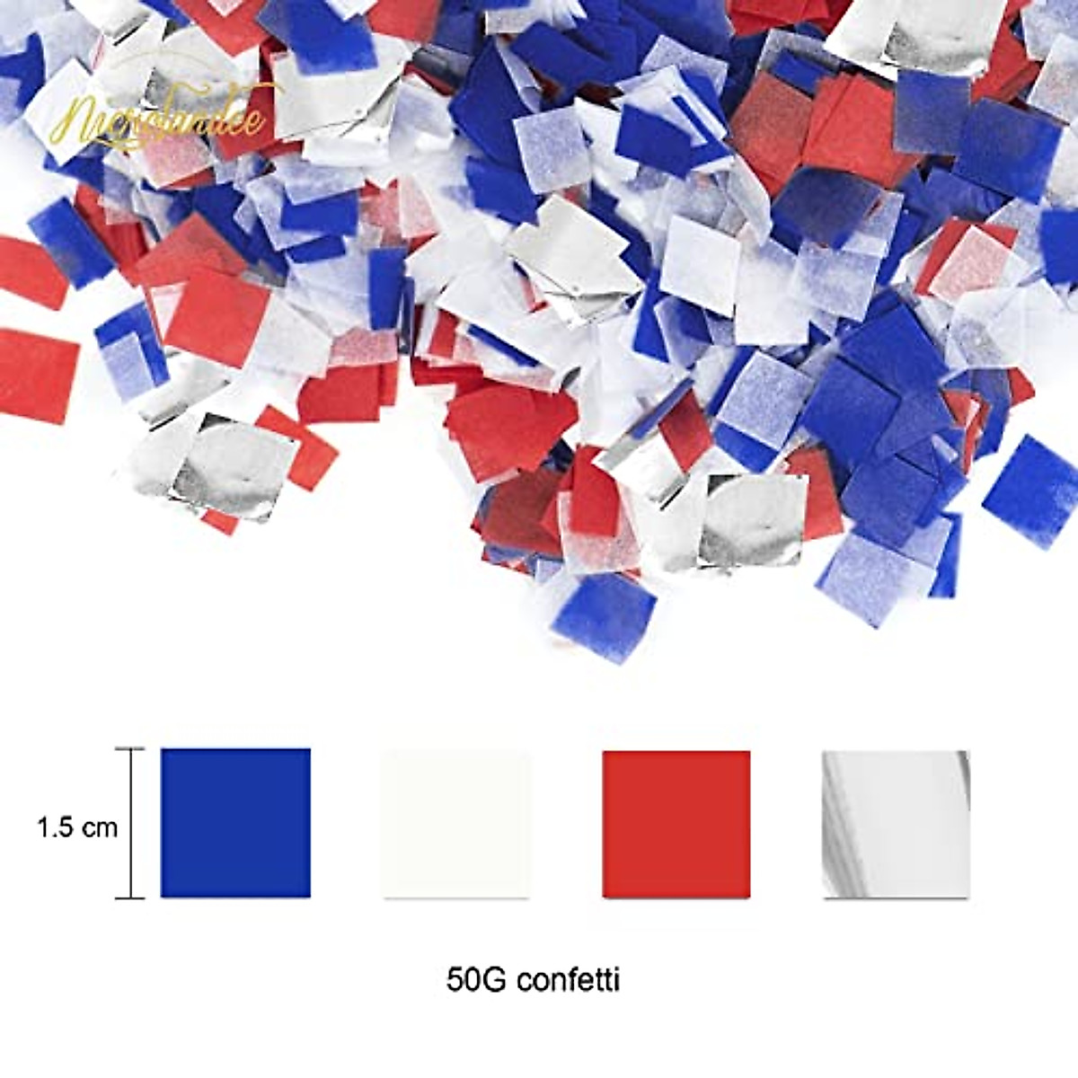 NICROLANDEE 4th of July Decorations, 32PCS Red White Blue Patriotic Party Decor, Flag of Paper, Fans, Pom Poms, USA Party Supplies for Independence Day, Labor Day, Presidents Day