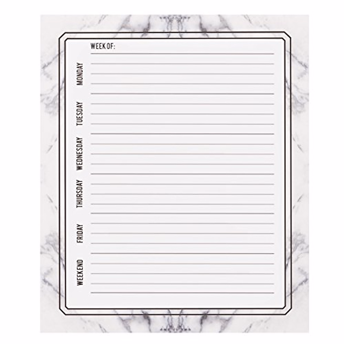 Post-it Super Sticky Printed Weekly Calendar, Marble, 6.5x7.8 in (BC-DSKCAL-MRBL)