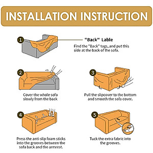 IMYOGI High Stretch Sofa Covers Stretch Sofa Cover Soft Couch Covers Stylish Anti Slip Sofa Slipcovers Machine Washable Furniture Protector for Living Room -blue-1-4 Seater(235-310cm)