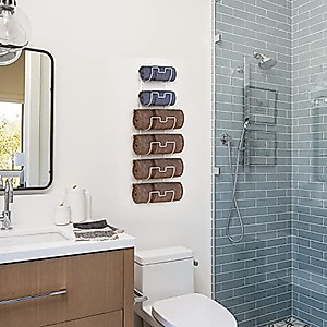 Bextsrack Towel Rack Wall Mounted Metal Wine Rack Towel Holder Organizer for Storage of Bathroom Towels, Washcloths, Hand Towels, White