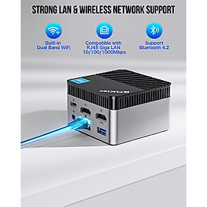 GMKtec Mini PC N97, G5 Micro Desktop Computer, 12th Gen Intel Alder Lake N97 (up to 3.60GHz) 12GB DDR5 256GB Hard Drive for Business, School, Office