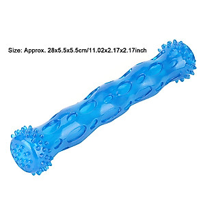 JOROBURO Dog Chew Toys, Silicone Non Toxic Tasteless Safe Bite Resistant Pet Molar Teeth Cleaning Stick, Puppy Toothbrush Interactive Dog Toys for Small Medium Large Dogs Pet (Blue L)