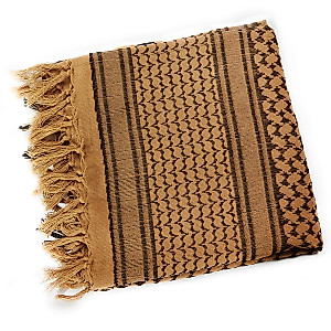 FREE SOLDIER 100% Cotton Military Shemagh Tactical Desert Keffiyeh Head Neck Scarf Arab Wrap(White)