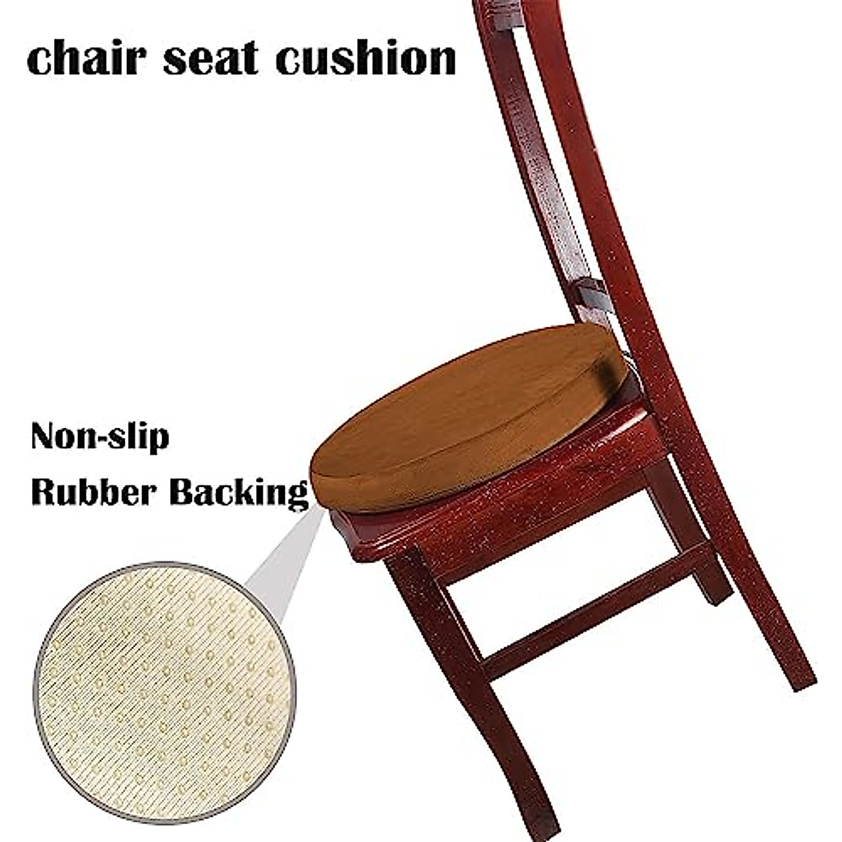 Big Hippo Chair Cushions Round Memory Foam Seat Cushion Non Slip Rubber Back Thicken Seat Cushion Soft Chair Pads for Home Office Brown (16" X 16")