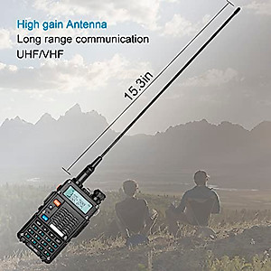 Ham Radio, BAOFENG 8W Dual Band Two Way Radio Long Range, Handheld UV5R Radio, Professional 2 Way Radios with Rechargeable Battery, Charger, Earpieces, Mic and Programming Cable (2 Pack)