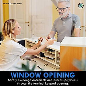 U-Shield Clear Plexiglass Acrylic Protective Sneeze Guard Counter Shield Plexi Glass Screen Divider Barrier for Reception Office School Salon Partition Window (42"L x 24"W)