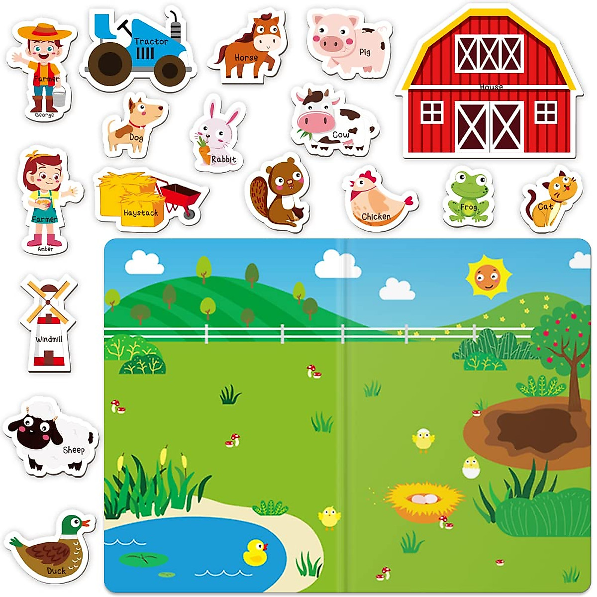 Magnetic Puzzles for Kids Ages 4-8, Travel Games for Toddlers Age 3-5, Educational Farm Theme Preschool Puzzles for Storytelling, Washable Toddler Magnets