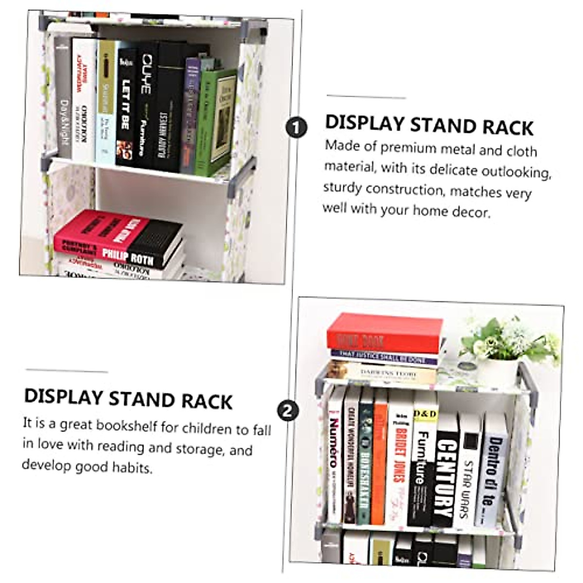 CAXUSD Combination Shelf Shoe Rack Shelf Clothing Shelves Clothes Organizer Rack Free Standing Bookcase Hangers for Clothes Clothing Shelf Storage Shelf Display Stand Rack Simple Fabric