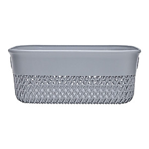 Life Story Lightweight Heavy Duty Storage Trendy Portable Woven Basket 4 Quarts, Grey (14 Pack)