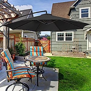 Outdoor Patio Umbrella Fabric Outdoor Courtyard Umbrella Polyester Sunshade Umbrella for Garden, Deck, Backyard, Pool & Beach