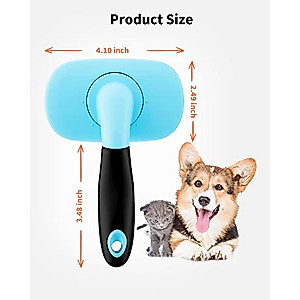 Glendan Dog Brush & Cat Brush- Slicker Pet Grooming Brush- Shedding Grooming Tools(Blue)