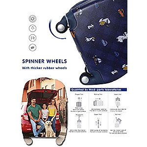 GURHODVO Kids Carry On Luggage Children Rolling Suitcase with 4 Wheels Hardshell Case for Toddler to Travel (dinosaur&car),Gd-kl039