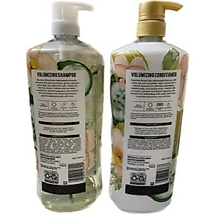 Pantene Essential Botanicals White Tea and Cucumber Volumizing Shampoo and Conditioner Set - 38.2 oz Per Bottle - 0% Parabens, Dyes, Mineral Oil, Phthalates, and Phosphates