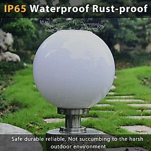 Pcqre Creative Acrylic Landscape Light Outdoor Solar Globe Column Light Double Color Waterproof Pillar Lamp Villa Garden Post Lantern Lawn Street Lamp E27 Pole Lamp (Size : Height-25cm)