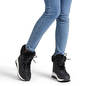 DREAM PAIRS Women's Winter Snow Boots, Faux Fur Waterproof Ankle Booties, Ladies Comfortable Short Boots Outdoor,Size 8,BLACK,SDSB2208W