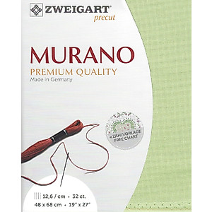 Precut Zweigart Murano 32 Count Sage Green 3984/6083. Needlework Canvas, Cross Stitch Fabric, Embroidery Canvas 52% Cotton and 48% Viscose