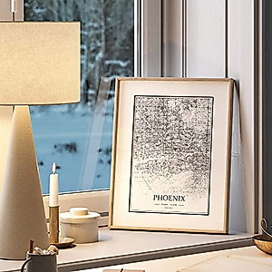 Dear Mapper Phoenix United States View Abstract Road Modern Map Art Minimalist Painting Black and White Canvas Line Art Print Poster Art Line Paintings Home Decor (Set of 3 Unframed) (16x24inch)