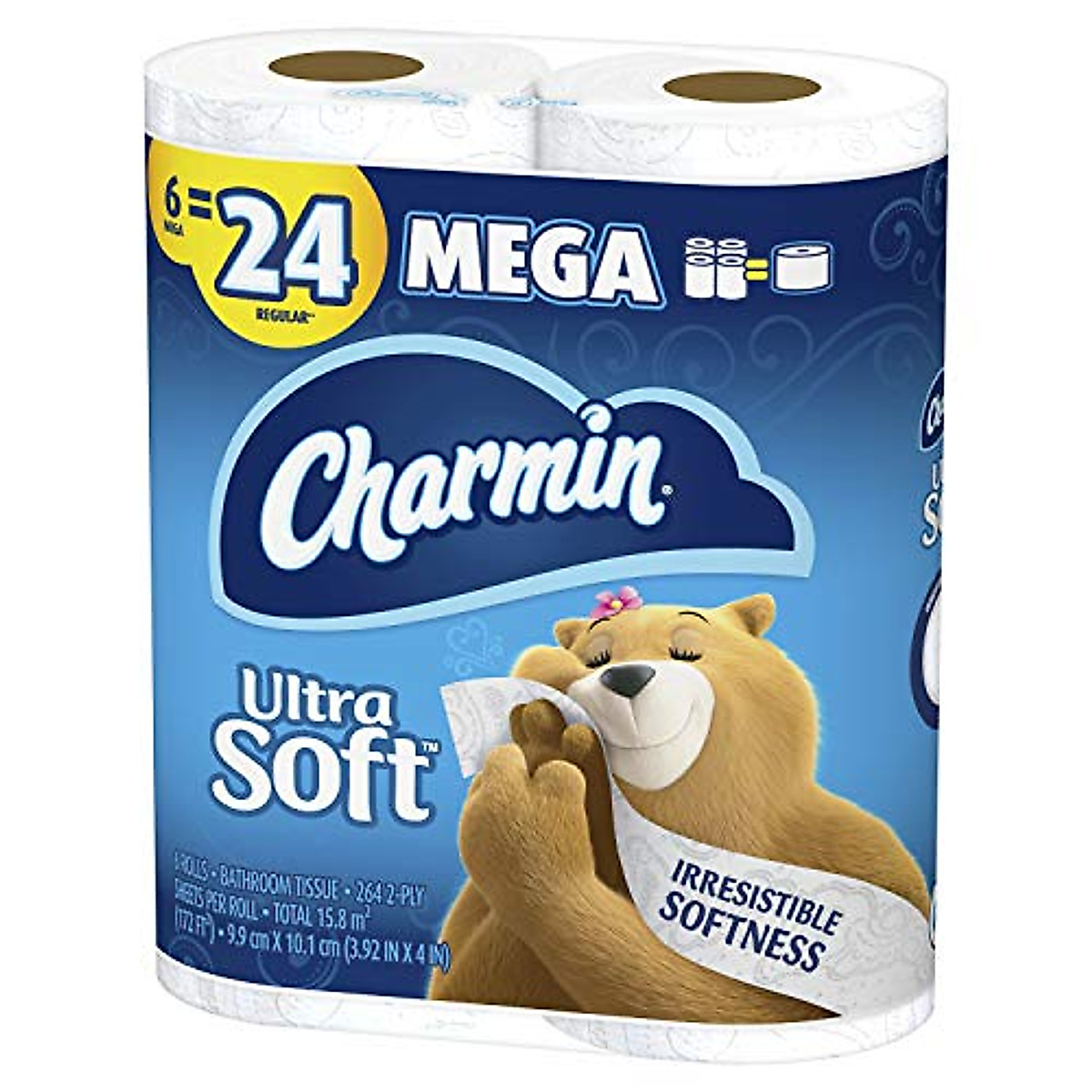 Charmin Ultra Soft Toilet Paper, 6 Mega Rolls = 24 Regular Rolls