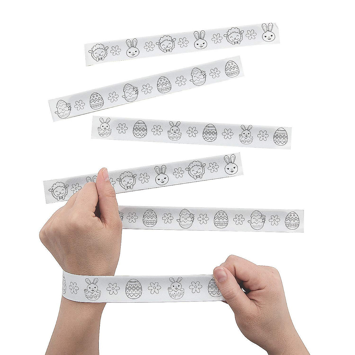 DIY Easter Slap Bracelets - Bulk Set of 48 - Crafts for Kids and Fun Home Activities