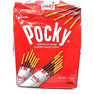 Pocky Sticks Japanese Snacks Variety Pack of 3 - Poky Stix Strawberry, Chocolate, Cookies, and Cream Asian Candy by Grateful Grocer